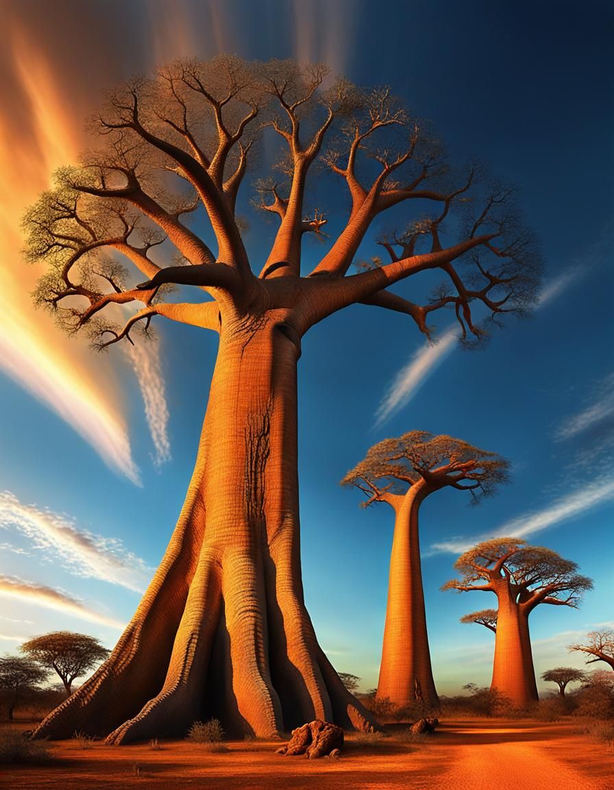 Ancient baobab trees are from Madagascar 21 million years ago and can ...