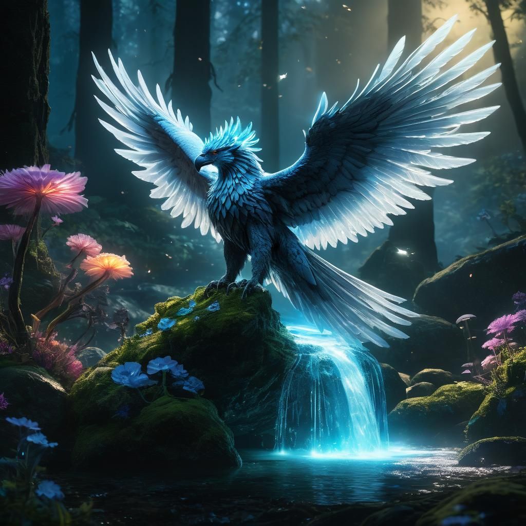 Blue Phonix - AI Generated Artwork - NightCafe Creator