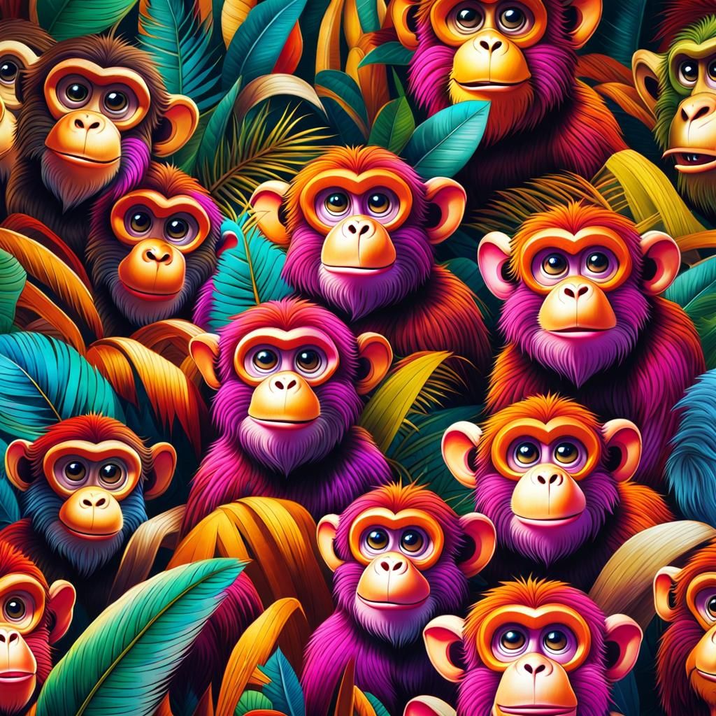 ":6 Cute Monkeys: (Monkeys are Jumping around:1.3)": Beautiful ...