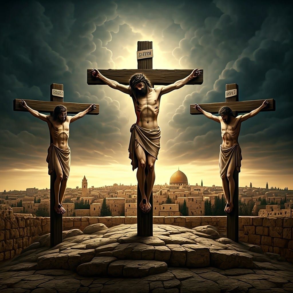 3 men were crucified with Jesus - Men Crucified under a Sto...