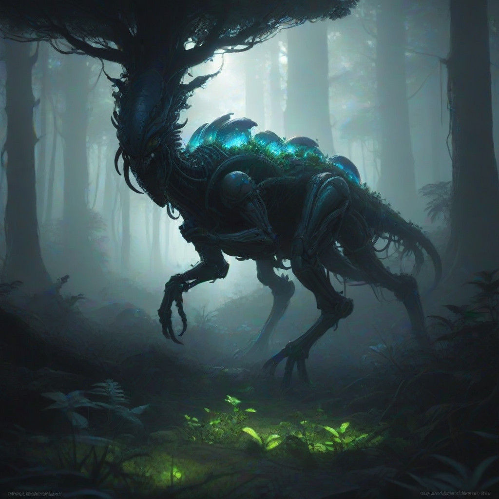 Mysterious Forest Creature Revealed in Cyberpunk F... - AI Art
