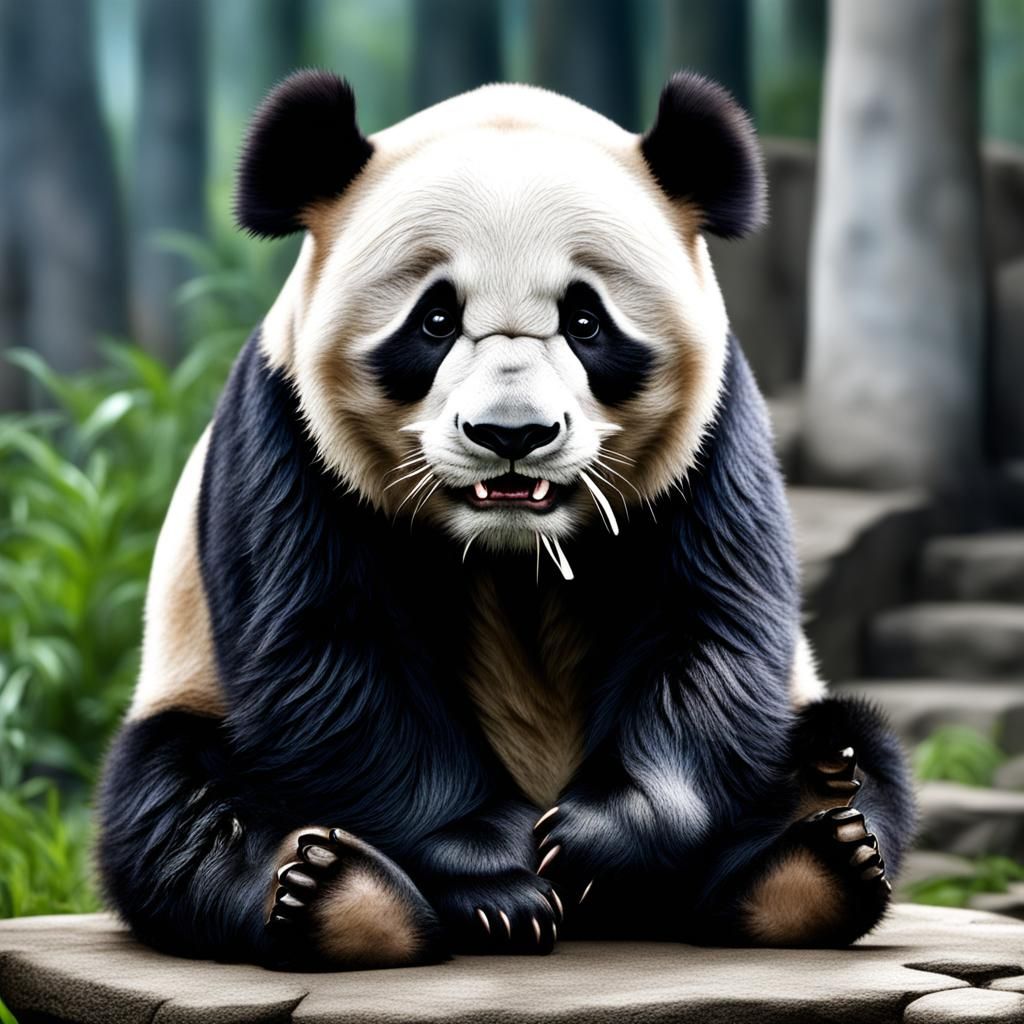 Traumatised panda crying - AI Generated Artwork - NightCafe Creator