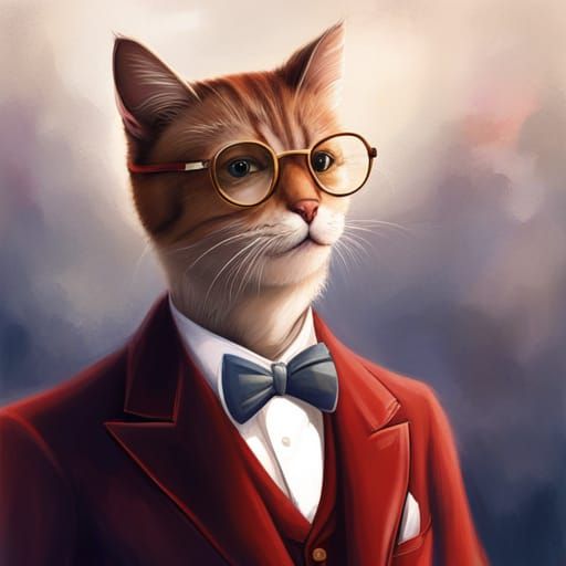 cat is anthropomorphic - AI Generated Artwork - NightCafe Creator