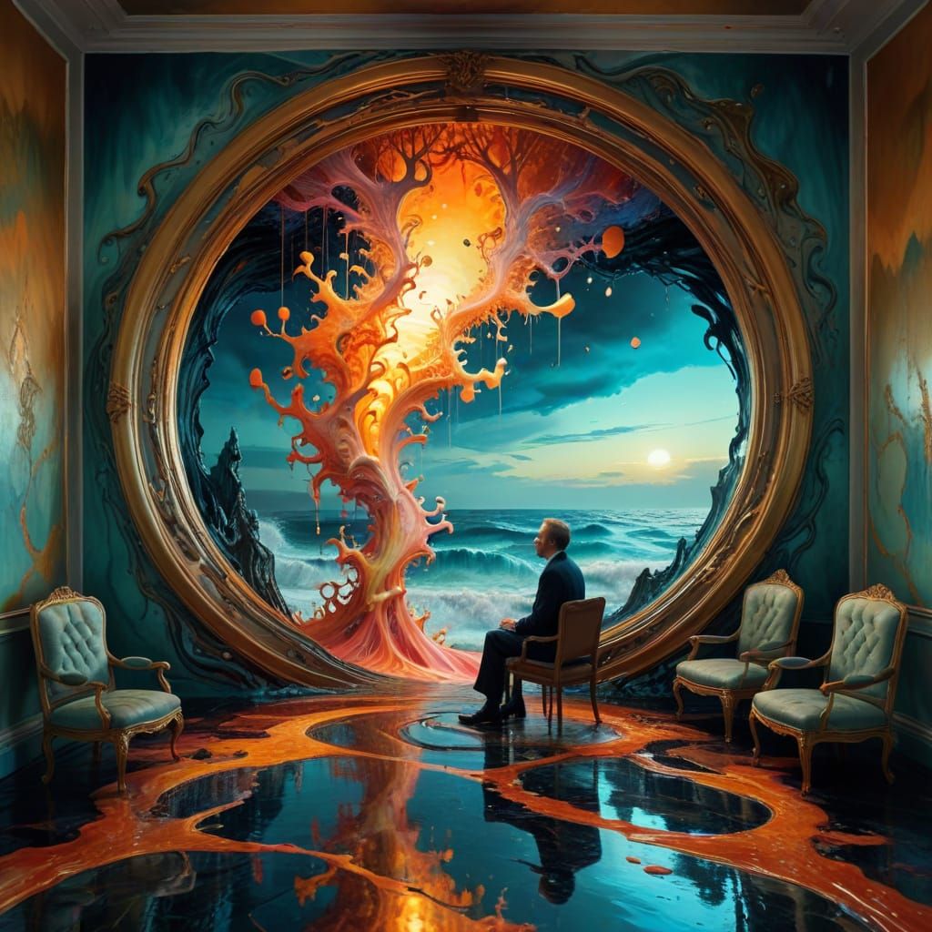 Surreal Doctor Enters Hypnotic Ocean Portal - AI Art