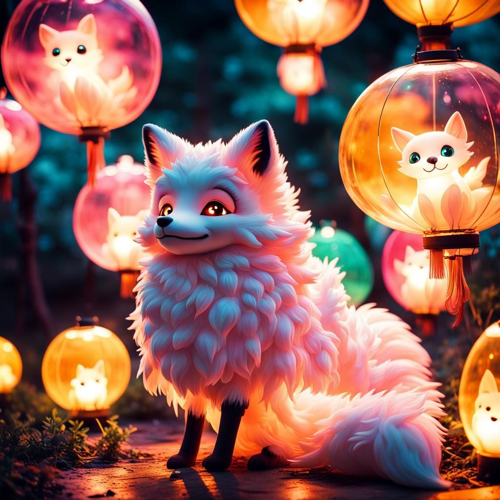 fox lanterns - AI Generated Artwork - NightCafe Creator