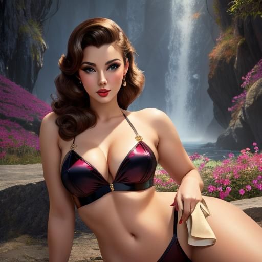 classic pin-up style - AI Generated Artwork - NightCafe Creator