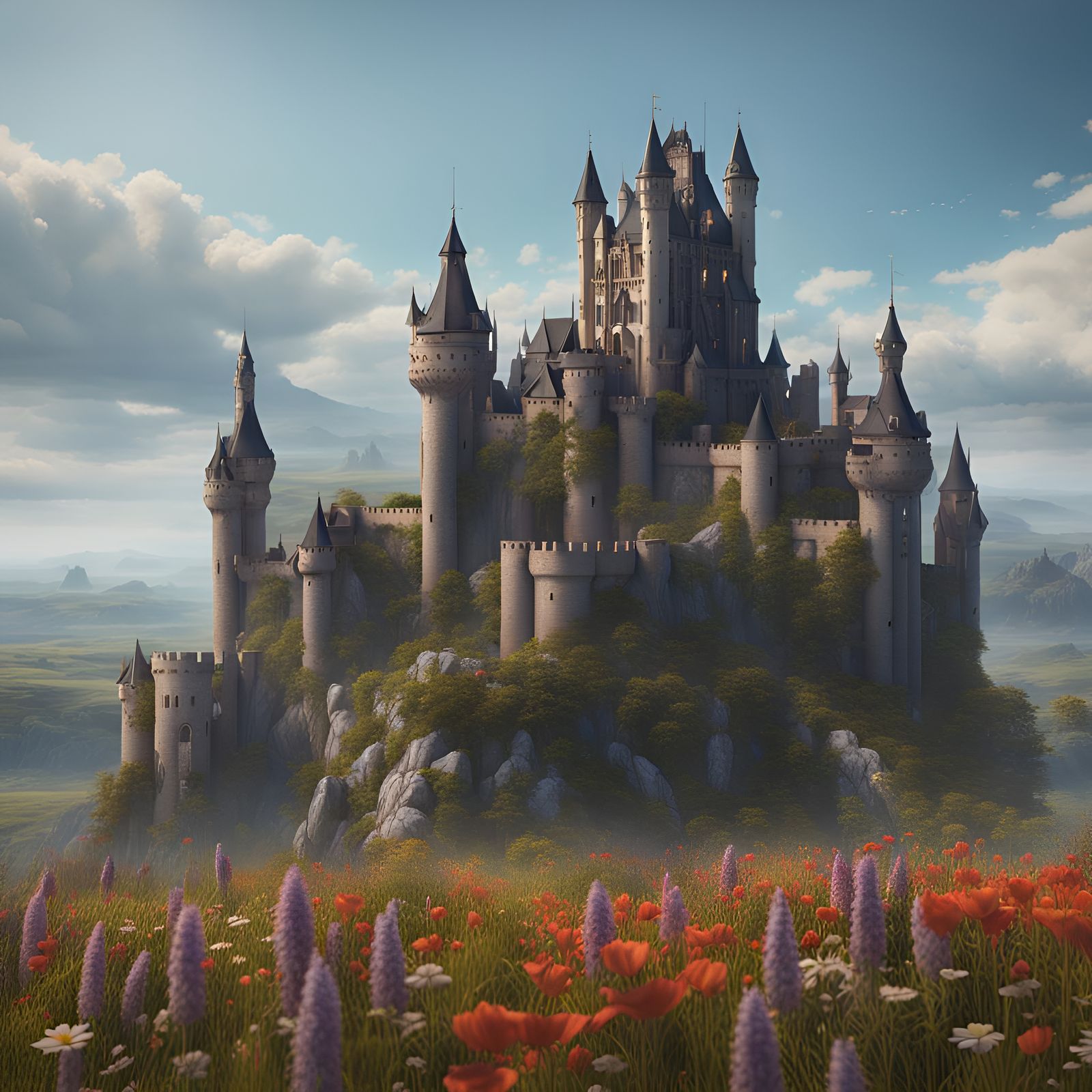 The flowery castle - AI Generated Artwork - NightCafe Creator