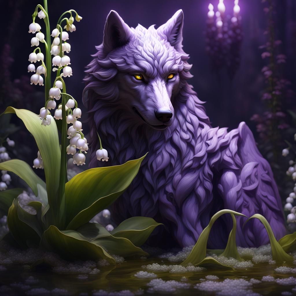 Lily and Wolf Dark Fantasy - AI Generated Artwork - NightCafe Creator