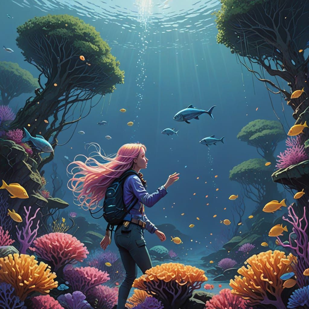 Three Mermaids Celebrate New Year's Eve in Vibrant... - AI Art