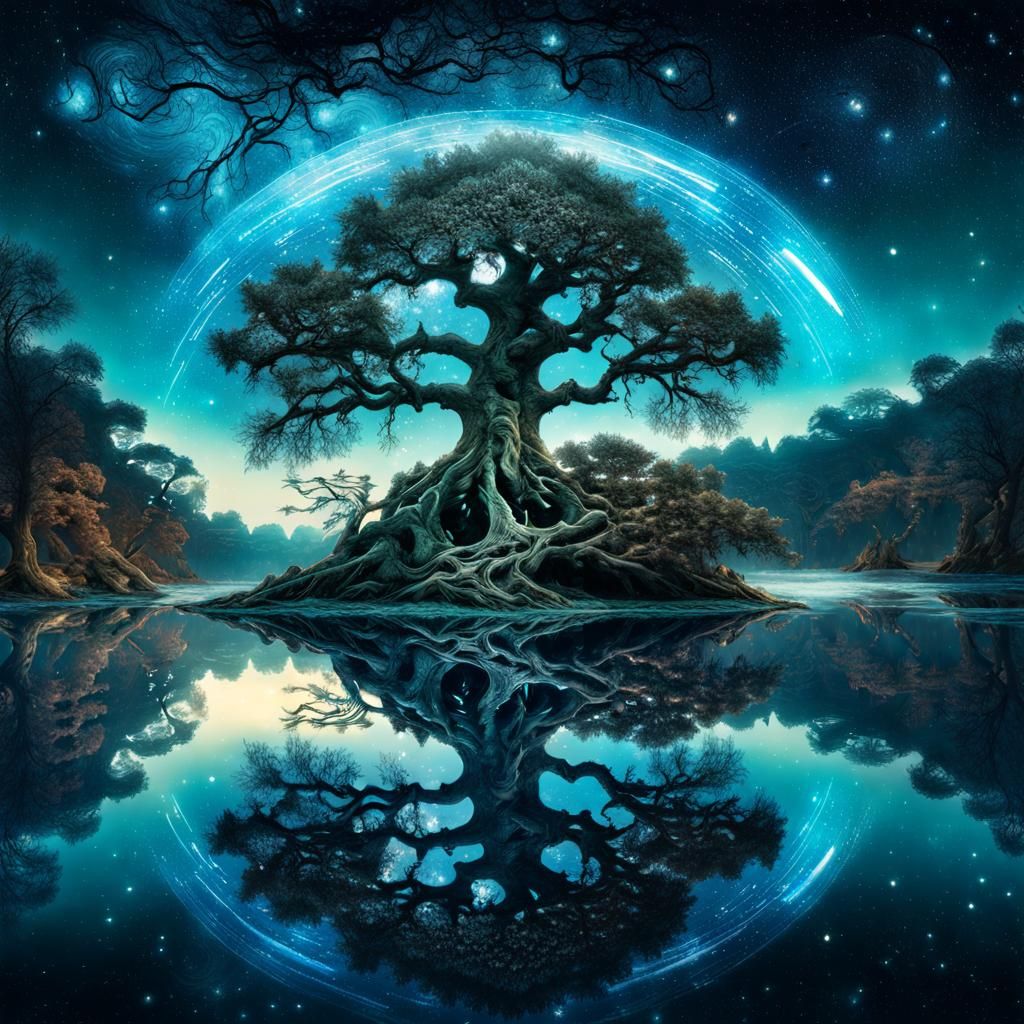 Mirror Tree Reflection - AI Generated Artwork - NightCafe Creator