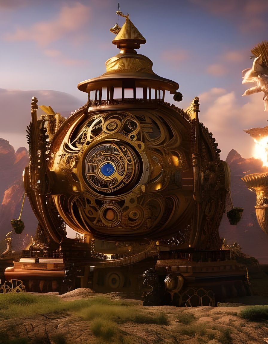 Steampunk Time Machine - AI Generated Artwork - NightCafe Creator
