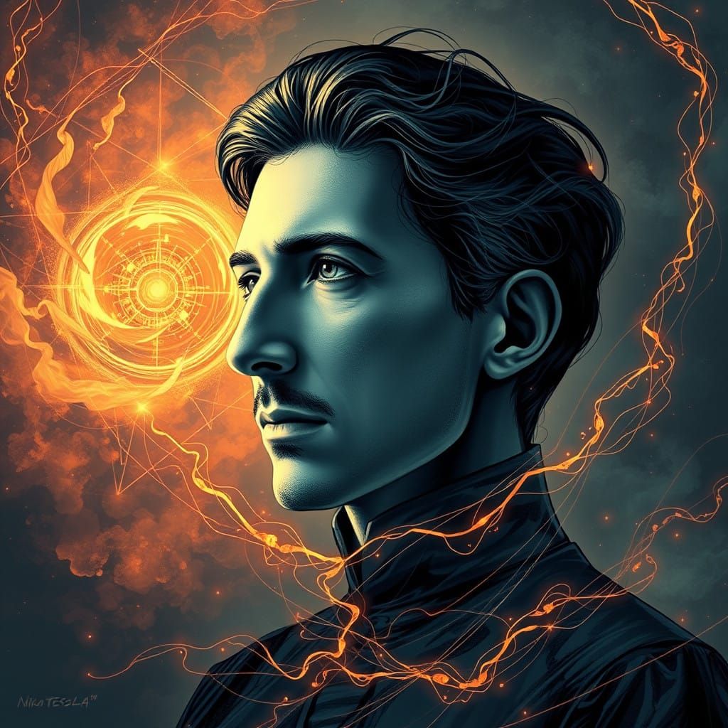 Tesla's Boundless Artistry in a World of Mystery - AI Art