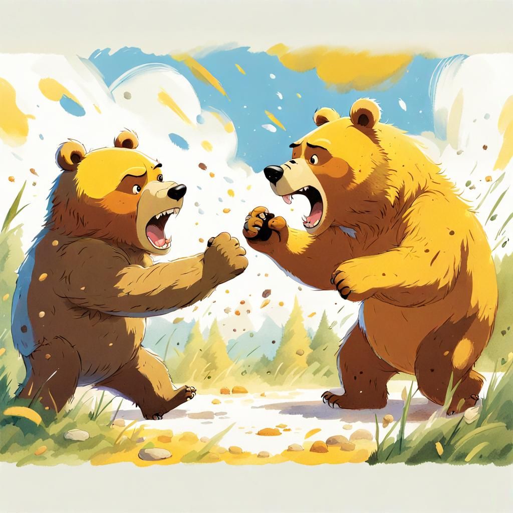 Angry bears disputing - AI Generated Artwork - NightCafe Creator