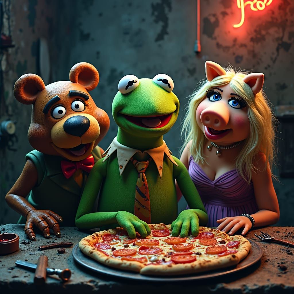 Muppets in a Creepy Freddy Fazbear's Pizza Nightma... - AI Art