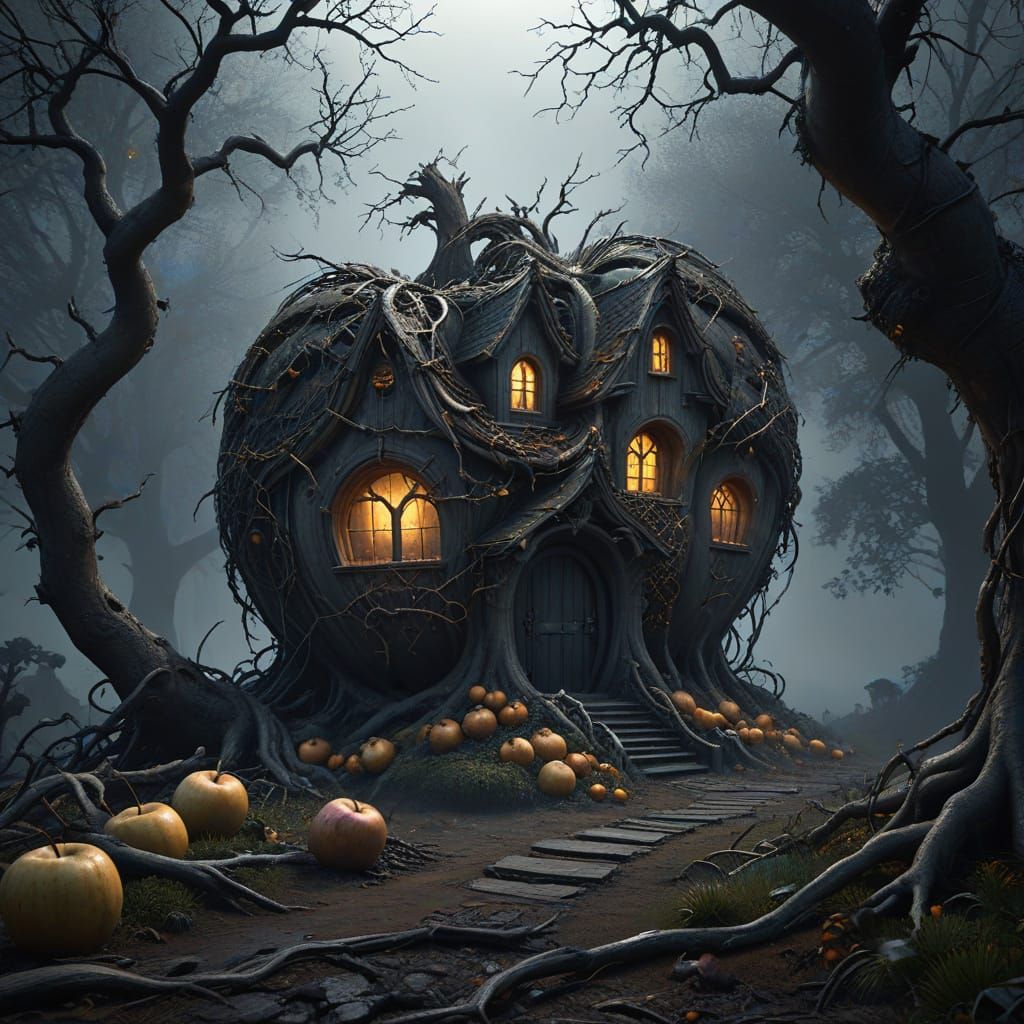 A House shaped into a rotten apple house :: eerie essence :: the front ...