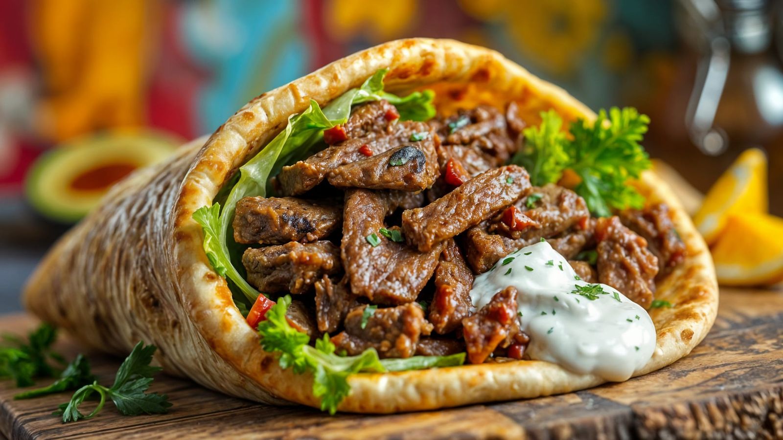 Doner kebab Yummy! - Savory Doner Kebab in Appetizing Portra...