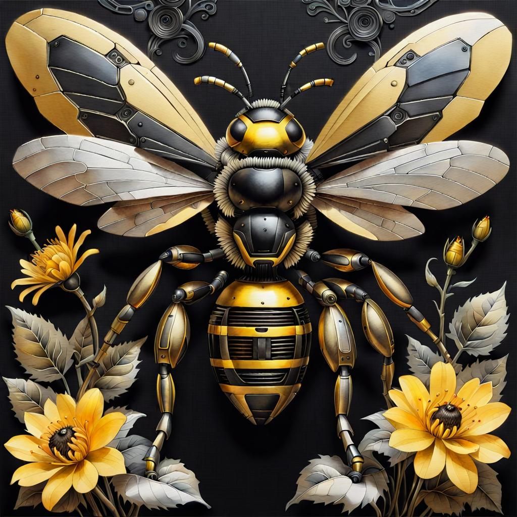 Robotic Bee Artwork! - AI Generated Artwork - NightCafe Creator