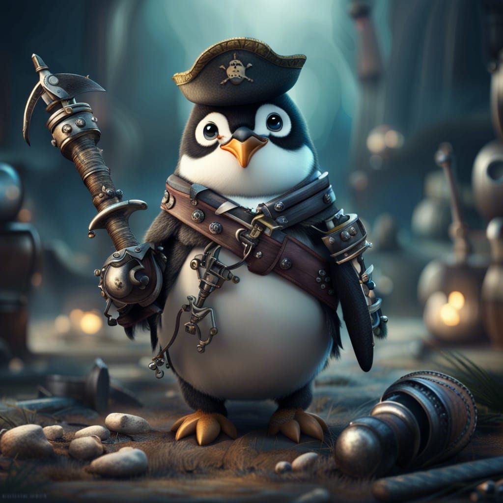 Captain Jack Penguin - AI Generated Artwork - NightCafe Creator