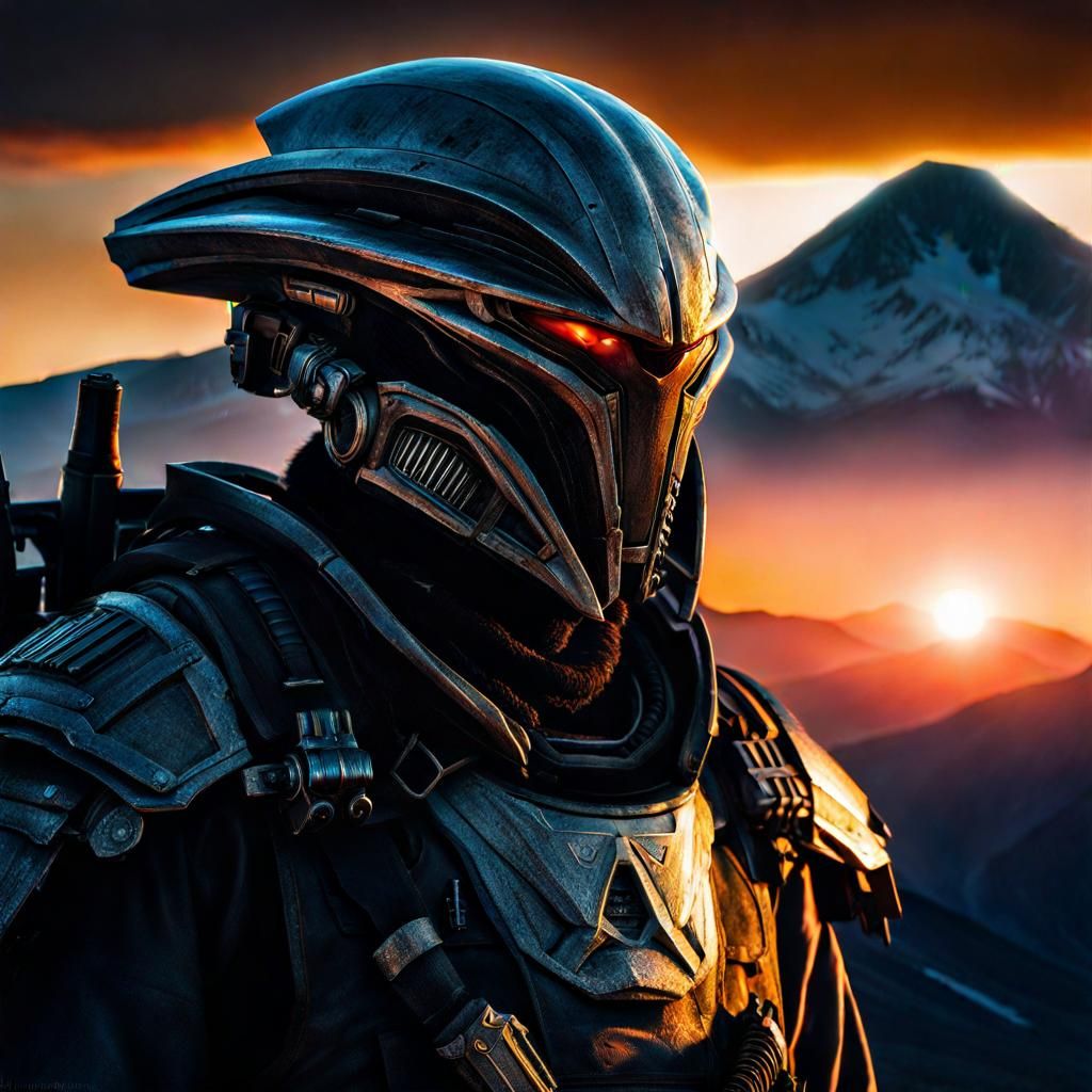 Alien bounty hunter - AI Generated Artwork - NightCafe Creator