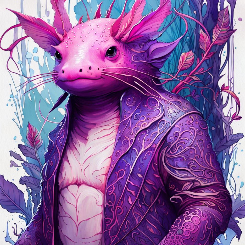Axolotl Bard - AI Generated Artwork - NightCafe Creator