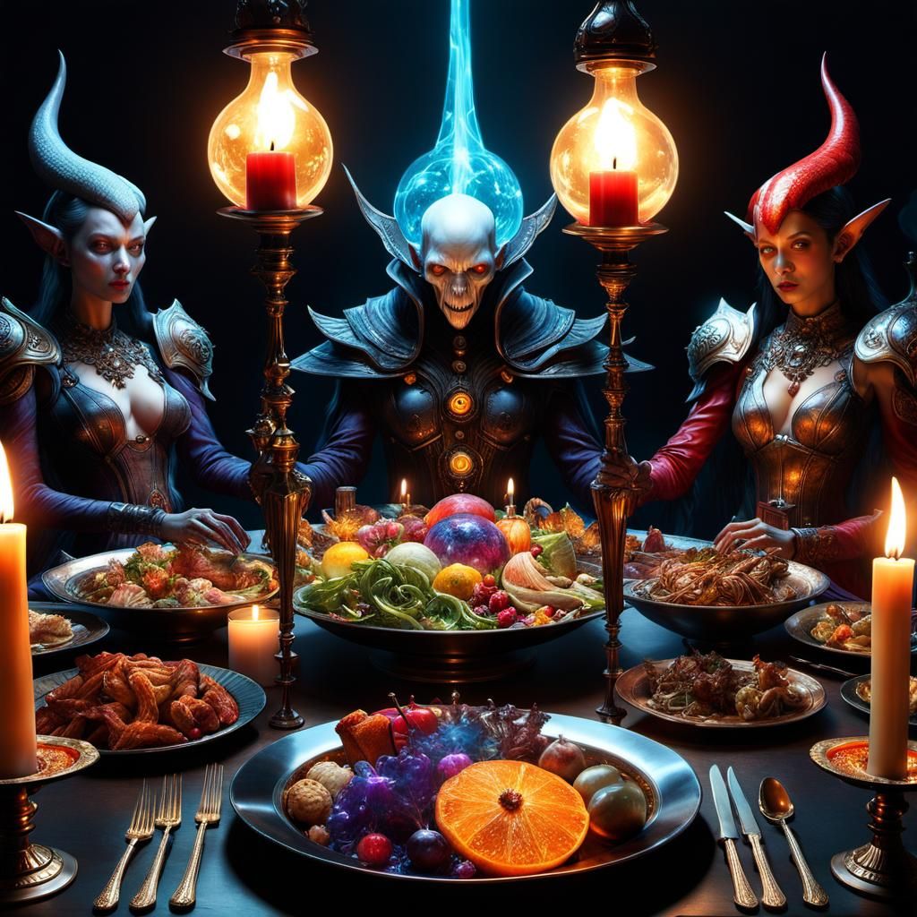 My Dinner with Evil - AI Generated Artwork - NightCafe Creator