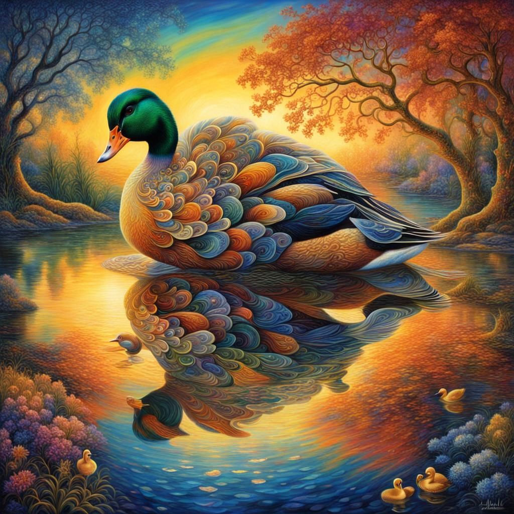 Fractal Mallard 2 - AI Generated Artwork - NightCafe Creator