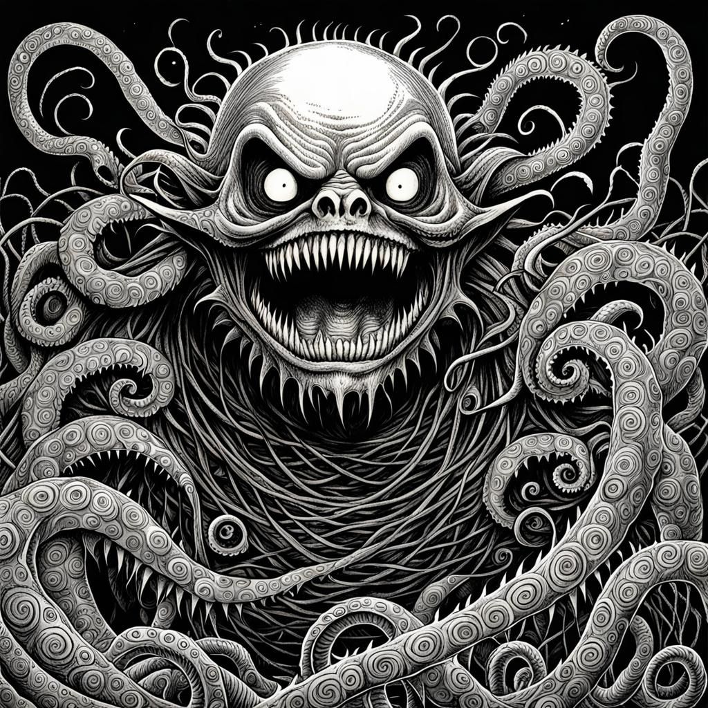 Evil Spiral Monster - AI Generated Artwork - NightCafe Creator