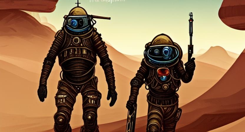 knights on mars storybook illustration sci-fi futuristic steampunk ...