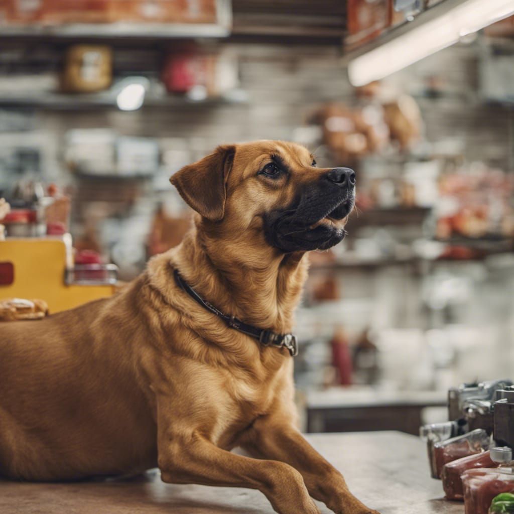Brazilian caramel dog helping in the market - AI Generated Artwork - NightCafe Creator