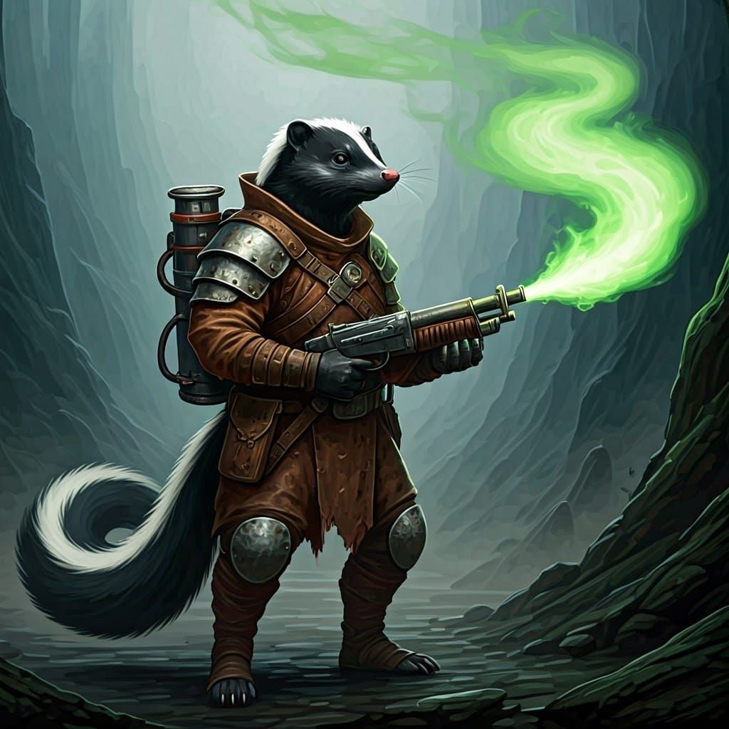 Toxin Master - Dark Fantasy Skunk Warrior in Gothic Leather ...