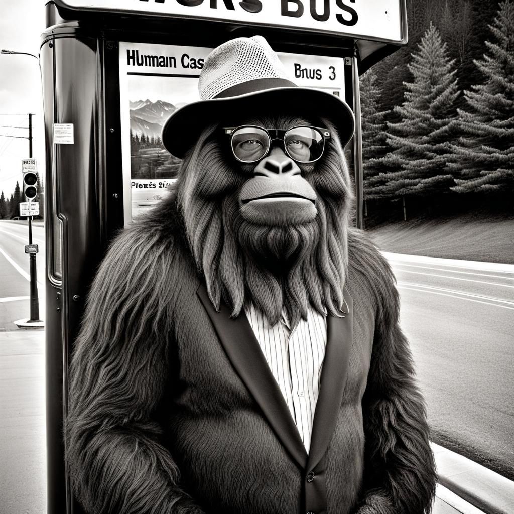 Bigfoot Bus Stop - AI Generated Artwork - NightCafe Creator
