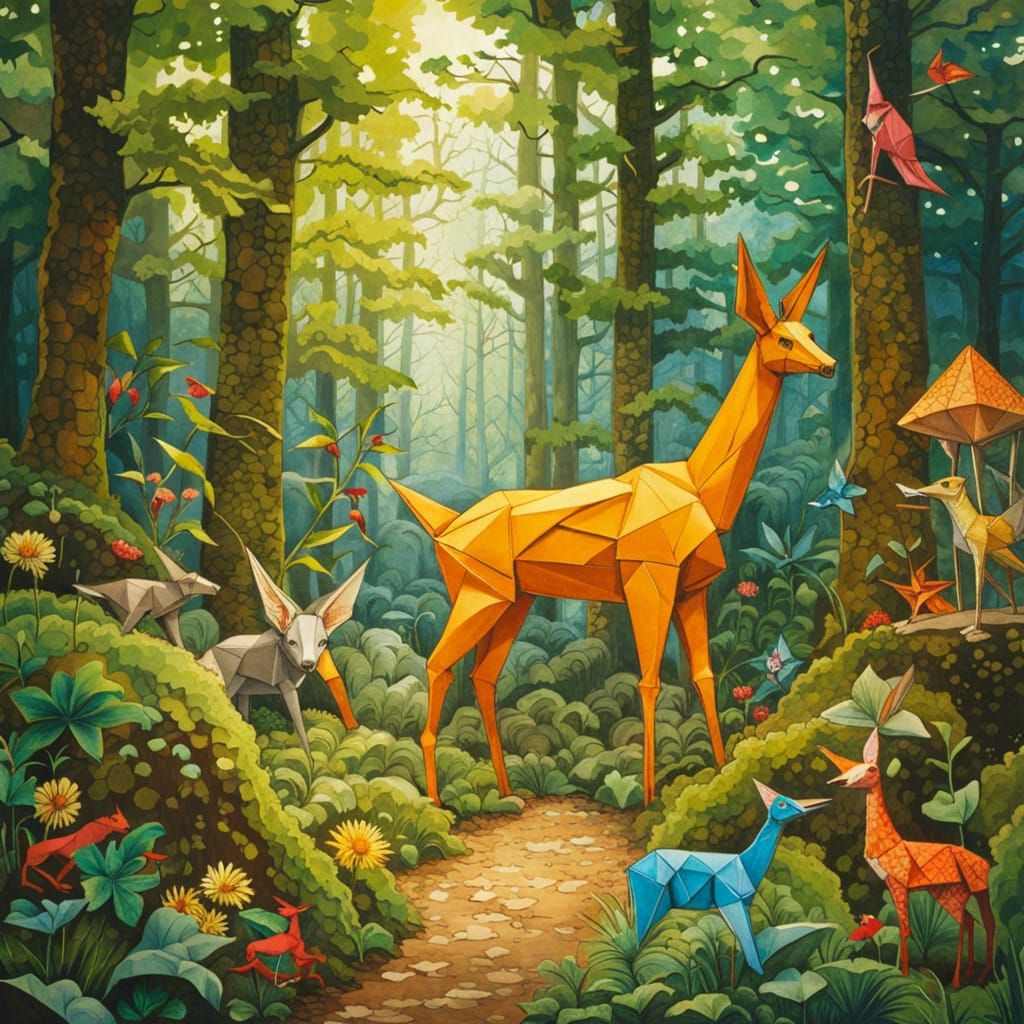 Origami Forest #3: Origami challenge - AI Generated Artwork - NightCafe ...