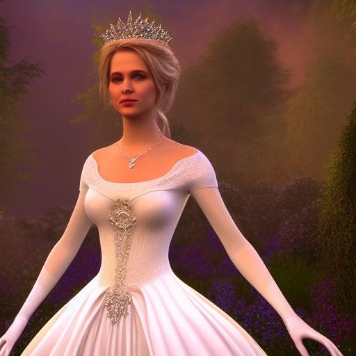 Princess Bride. White Bride Jewelled Dress. Full body and face ...