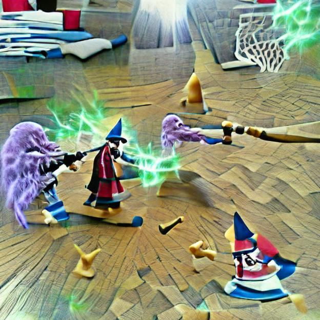 Two wizards have an epic fight - AI Generated Artwork - NightCafe Creator