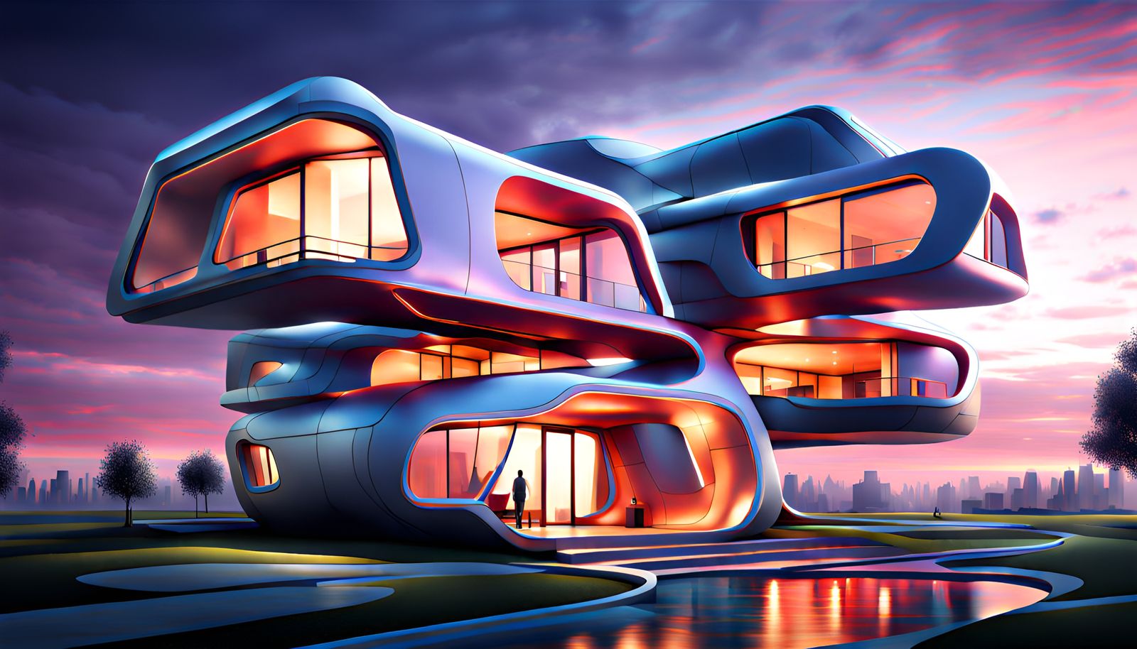hyper futuristic modern housing - AI Generated Artwork - NightCafe Creator