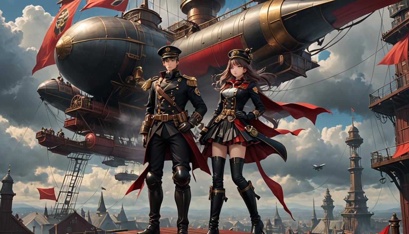 Tzar Kristovan's Military Command Reviews The Mighty Airships Of The Tzardom's Sky-Fleet ...