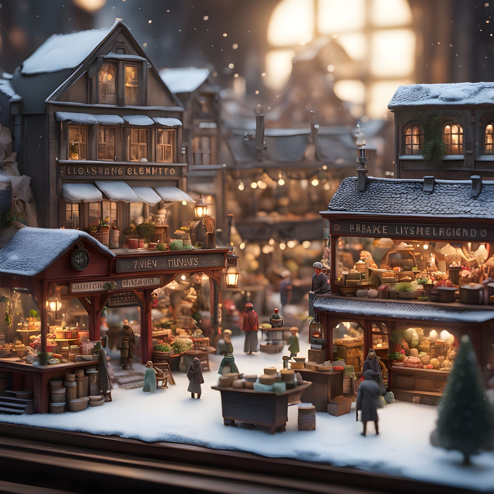 Night Market - Miniature Night Market in a Glass Dome