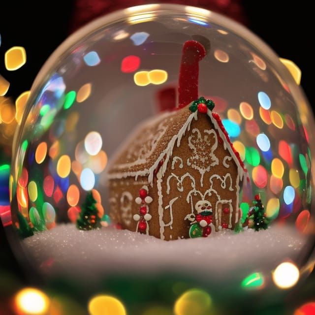 Gingerbread House Inside a Snow Globe - AI Generated Artwork ...