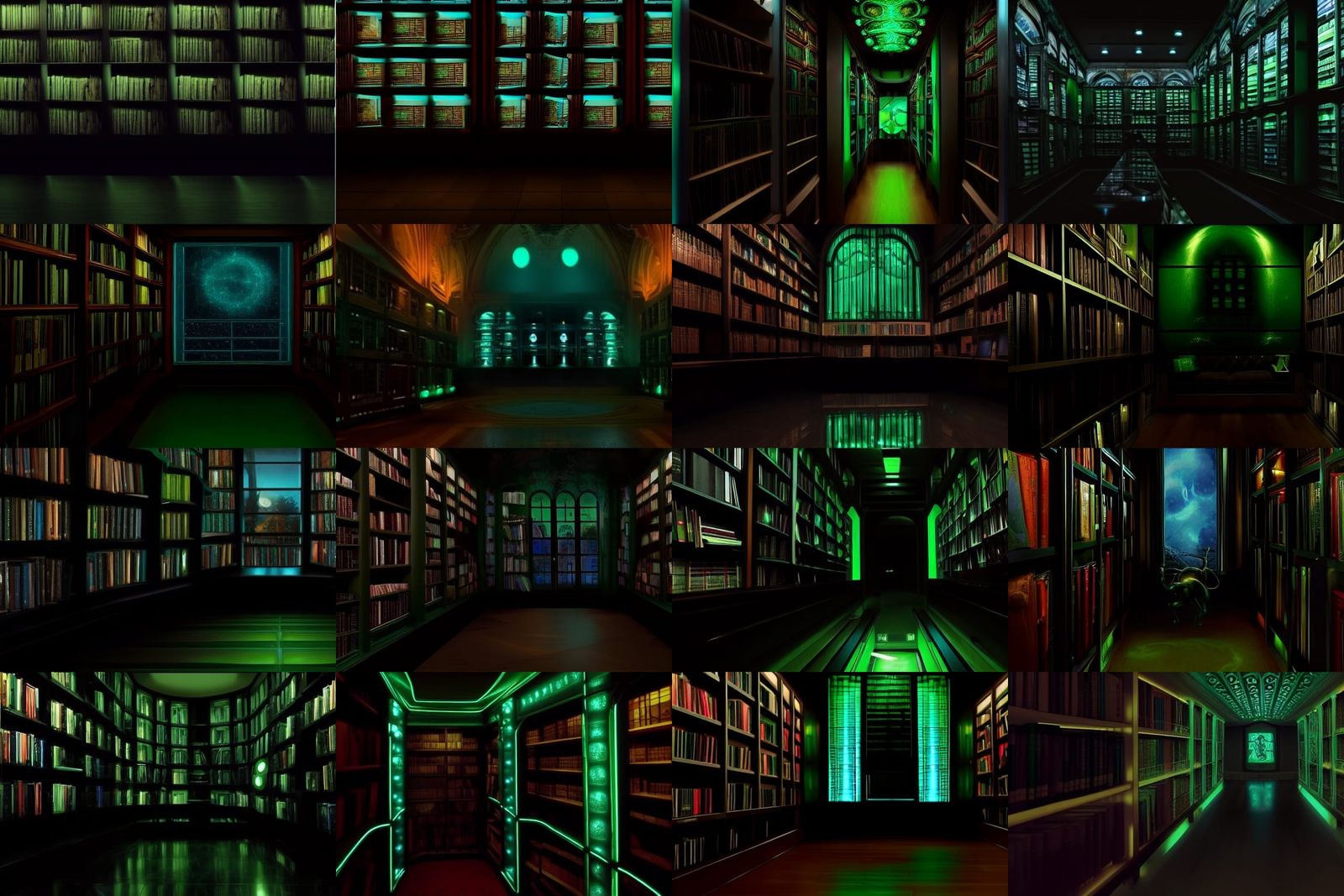 Luminescent Alien Library Epic cinematic brilliant stunning intricate ...