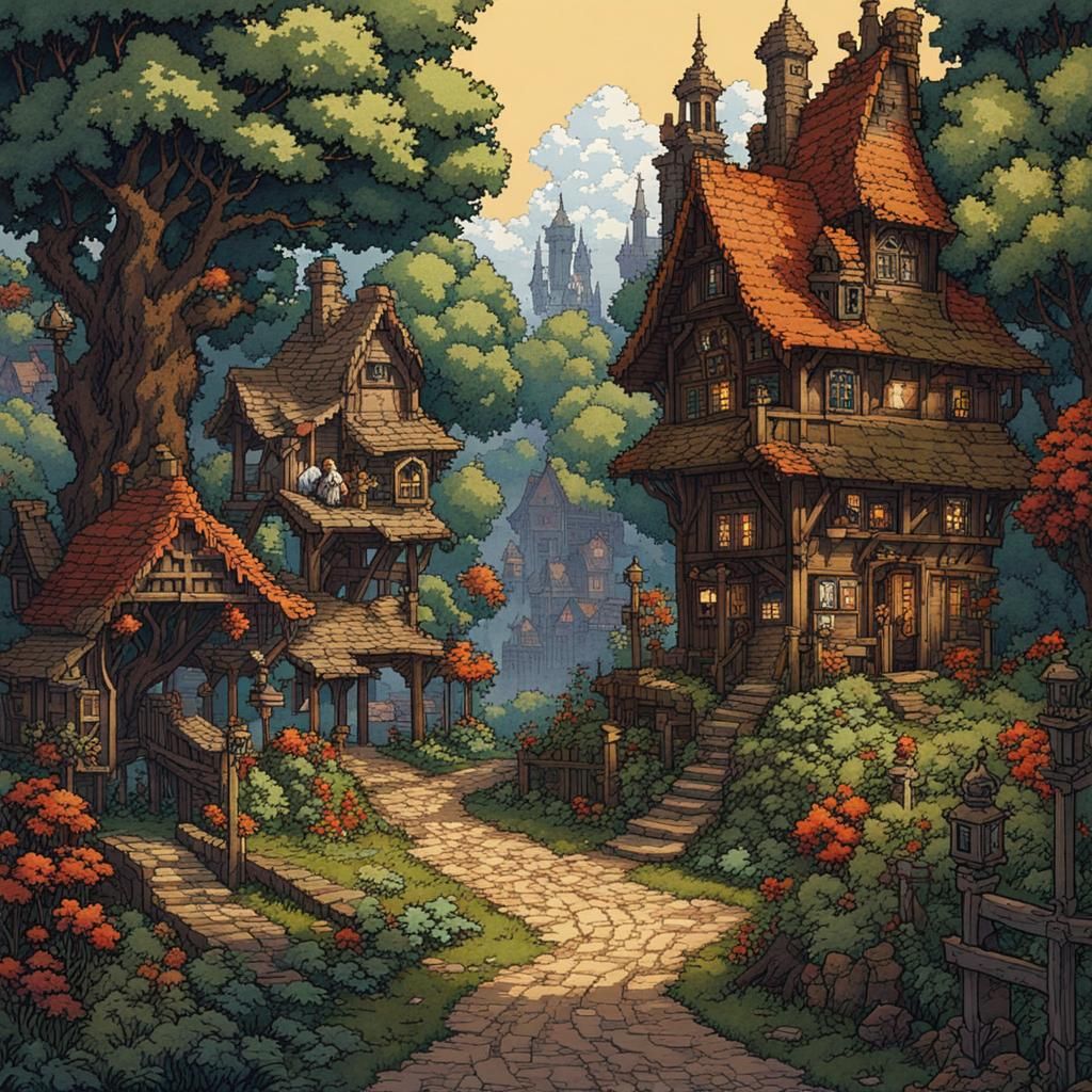 A Village - AI Generated Artwork - NightCafe Creator