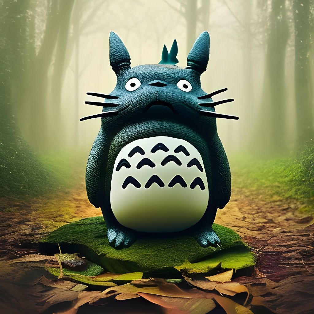 Totoro Miniature In The Peaceful Forest - AI Generated Artwork ...