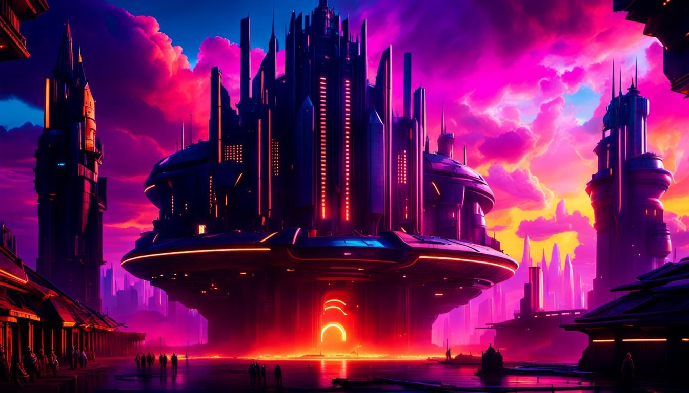 Fantasy Cyber Castle - AI Generated Artwork - NightCafe Creator