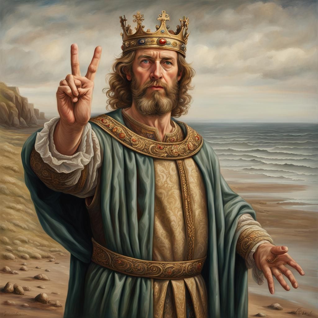 Pre-Raphaelite style painting. Man with a short beard in his 40s ...