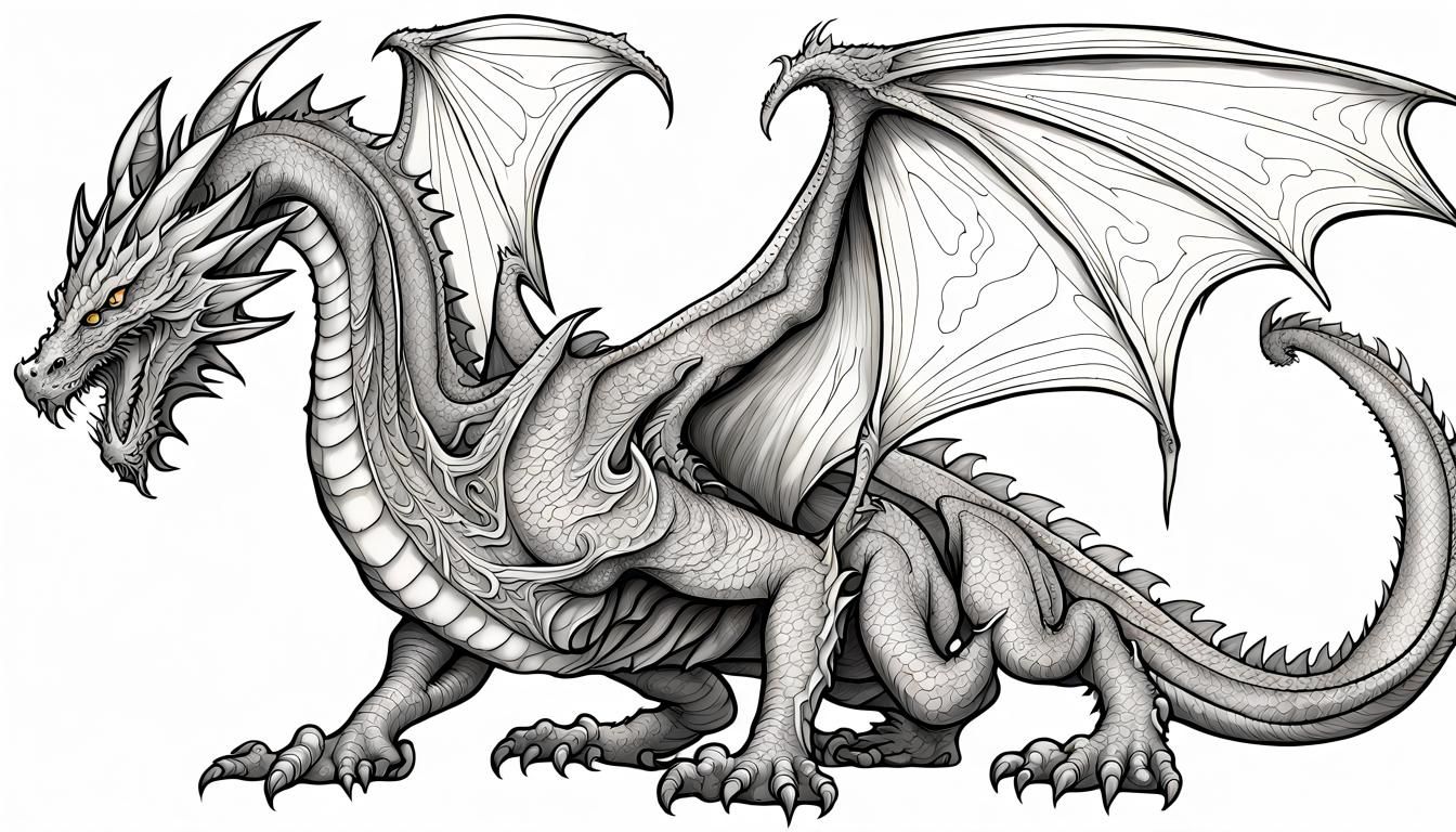 Coloring Book style dragon - AI Generated Artwork - NightCafe Creator