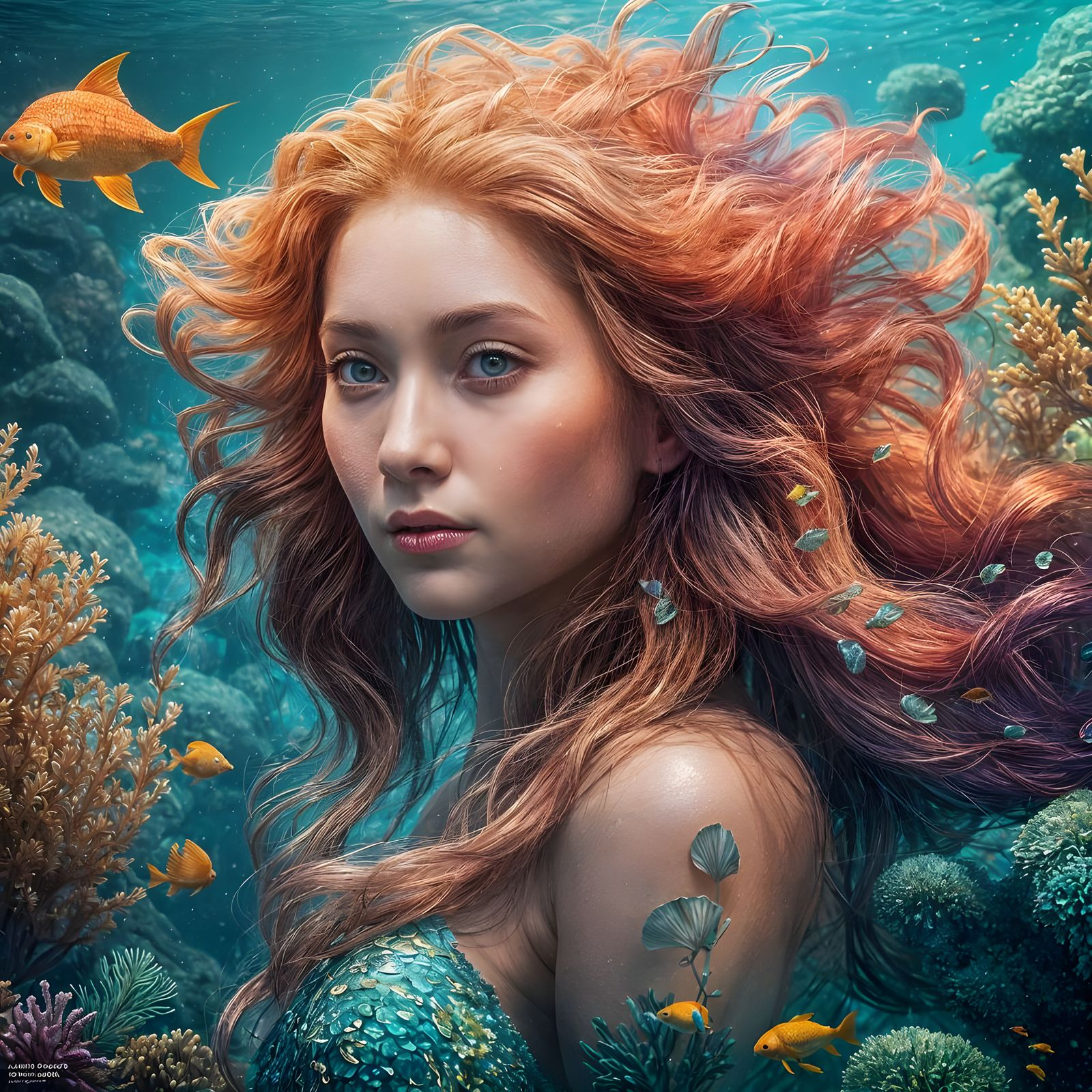 Vibrant Underwater Realm with Enchanting Mermaids ... - AI Art