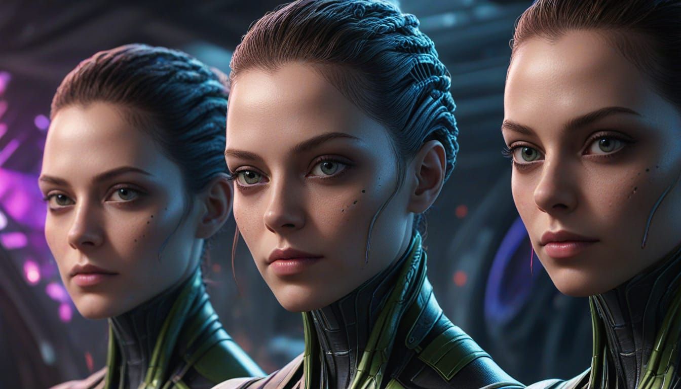 beautiful aliens - Ethereal Alien Portraits in Vibrant Digi...