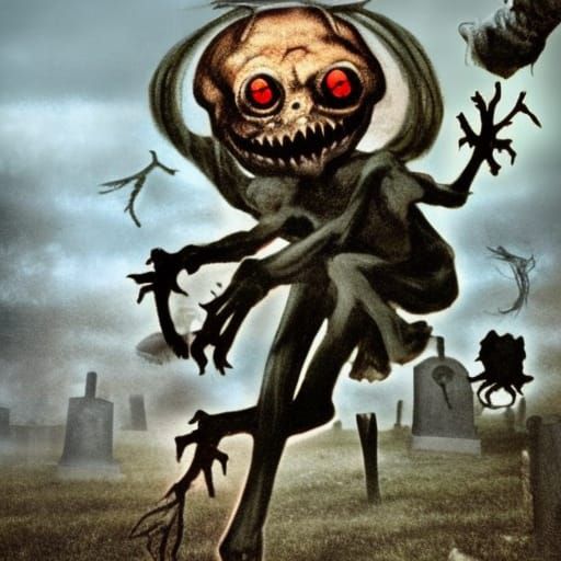 Witch Zombie Frog Playing Baseball In Graveyard - AI Generated Artwork ...