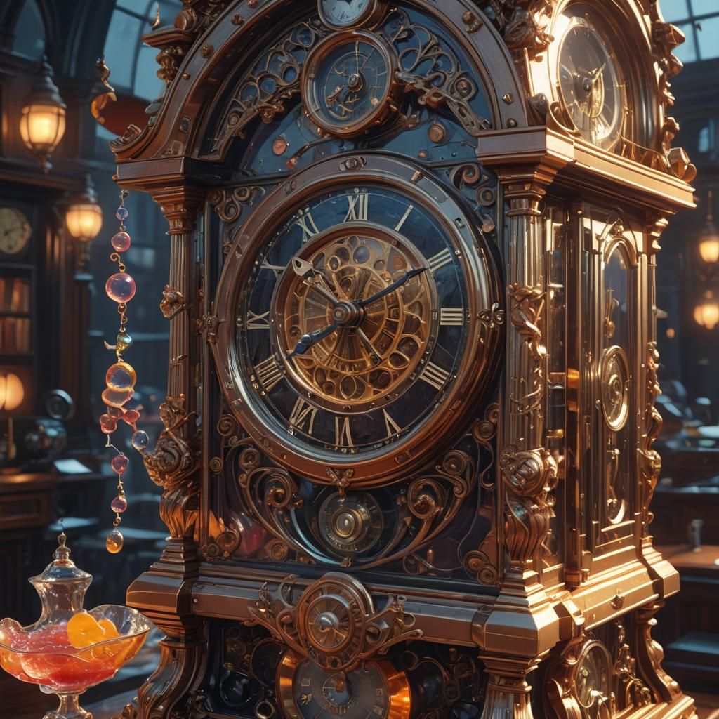 Ornate Grandfather Clock. - AI Generated Artwork - NightCafe Creator