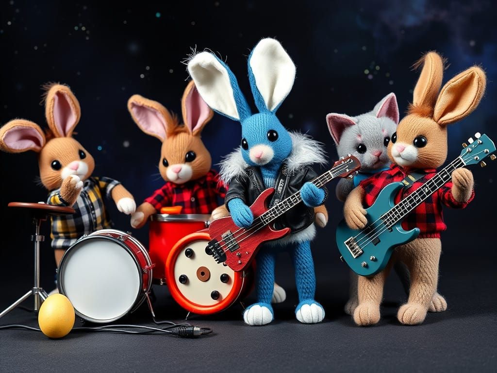 The Easter Rockers - Cute Kawaii Easter Rock Band Plays Cosm...