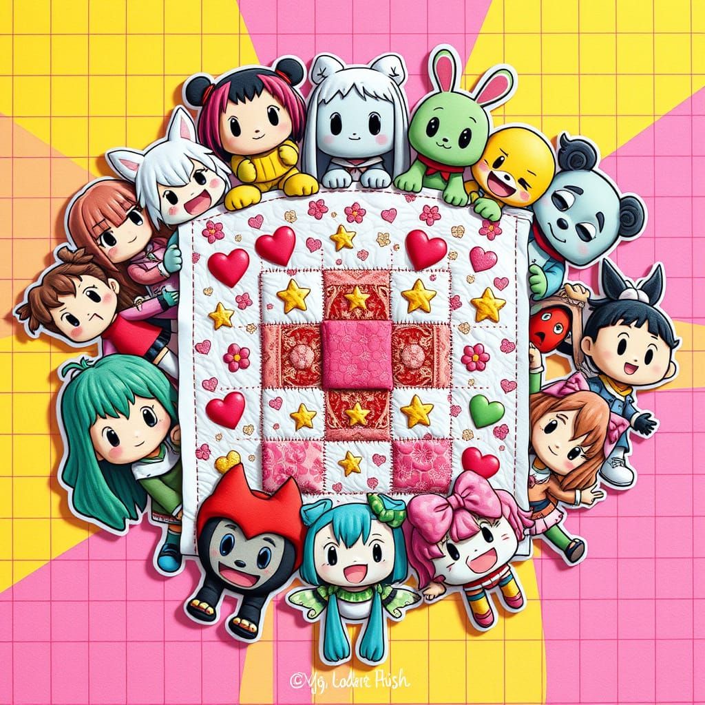 a collage of many cartoon characters